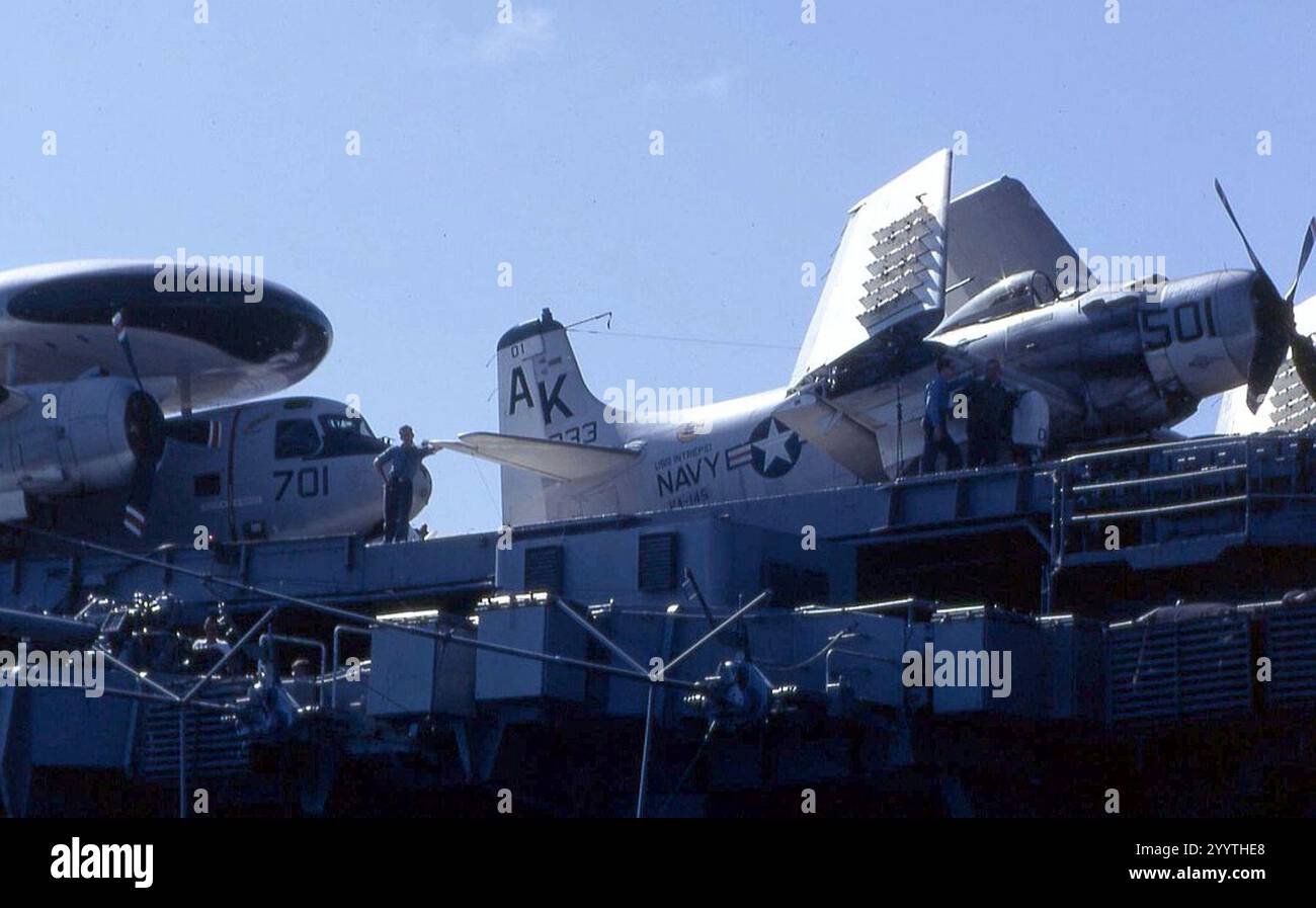 Douglas A-1J Skyraider of VA-145 aboard USS Intrepid (CVS-11), 1967 ...