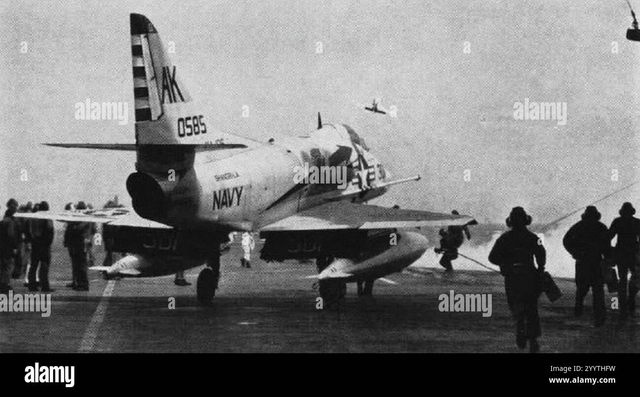 Douglas A-4C Skyhawk of VA-106 aboard USS Shangri-La (CVA-38), in 1965 ...