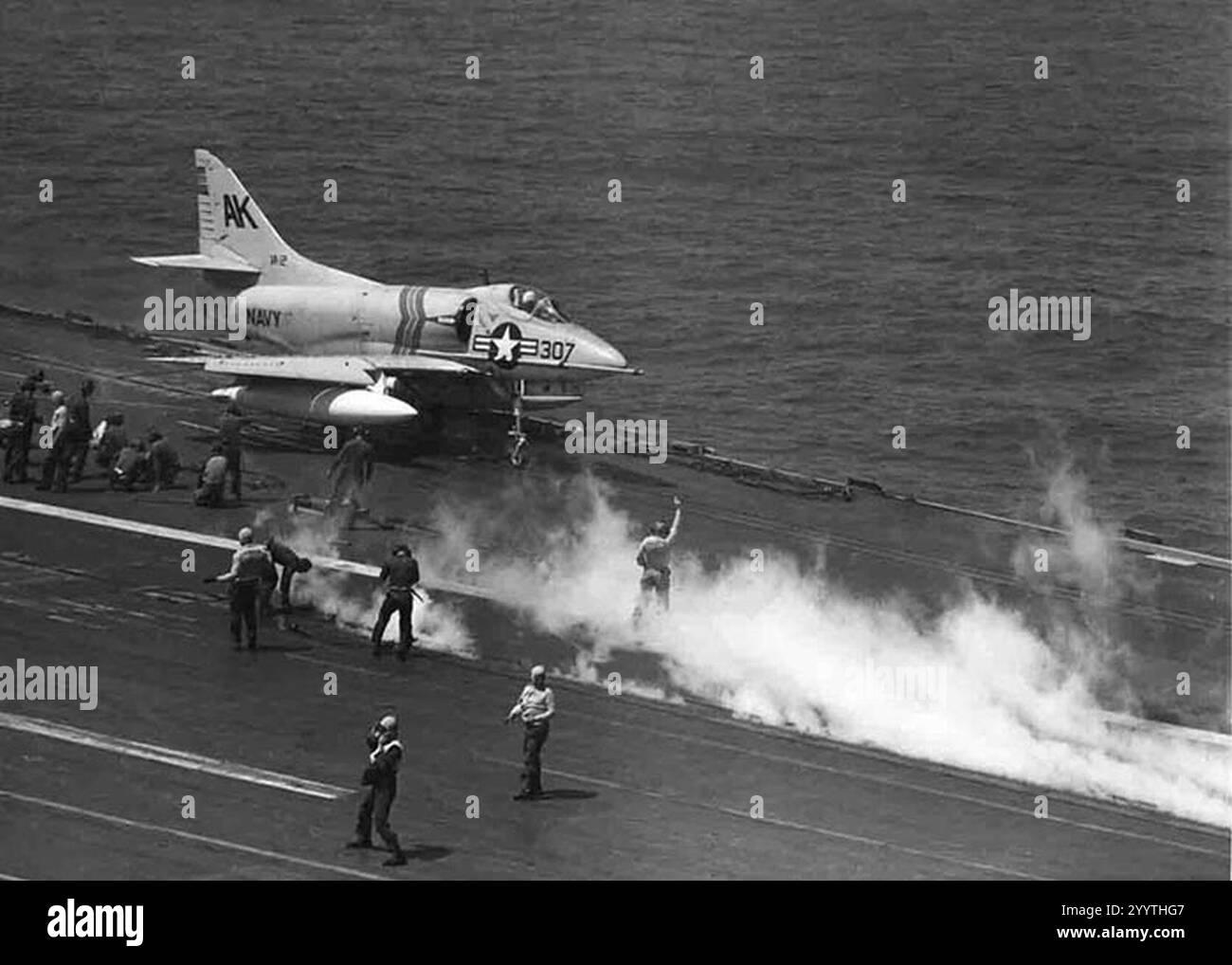 Douglas A4D-2 Skyhawk of VA-12 aboard USS Forrestal (CVA-59), in 1959 ...