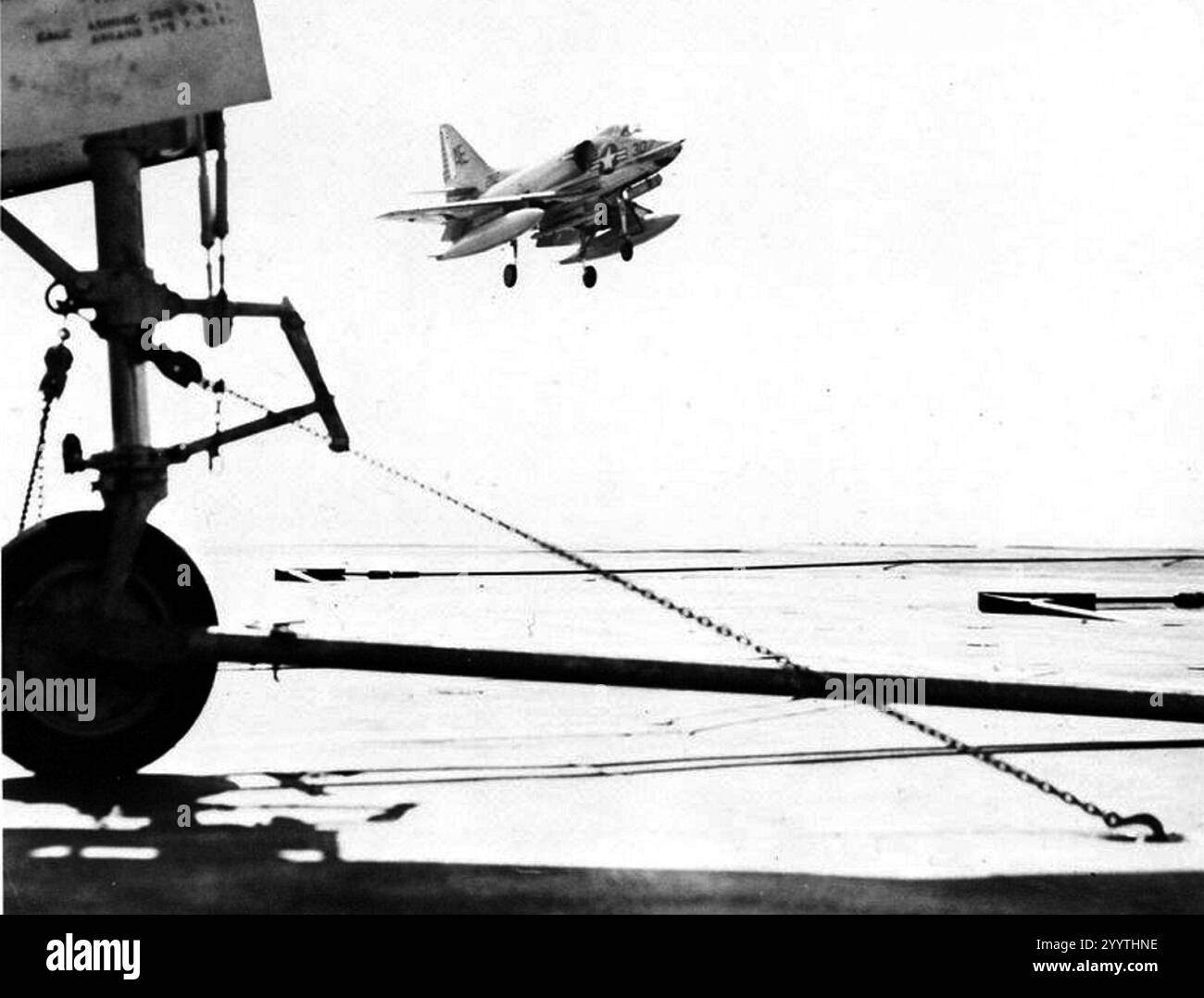 Douglas A4D-2 Skyhawk of VA-133 lands aboard USS Constellation (CVA-64 ...