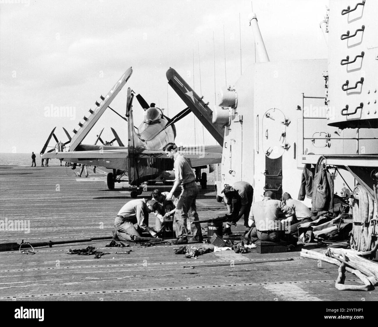 Douglas AD-2 Skyraider of VF-194 aboard USS Valley Forge (CV-45), 30 ...