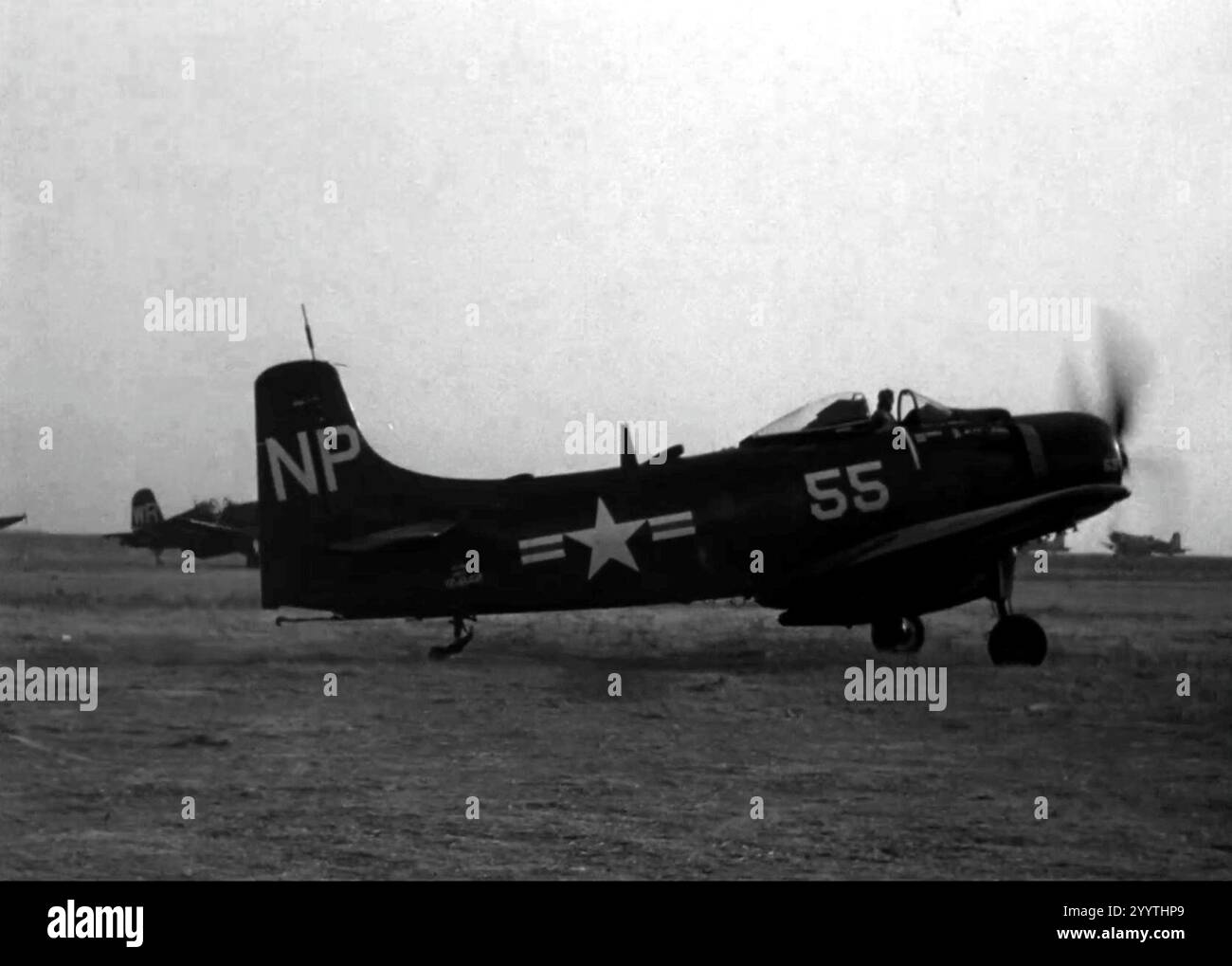Douglas AD-4N Skyraider of VC-3 at Yonpo Airfield, Korea, 22 November ...