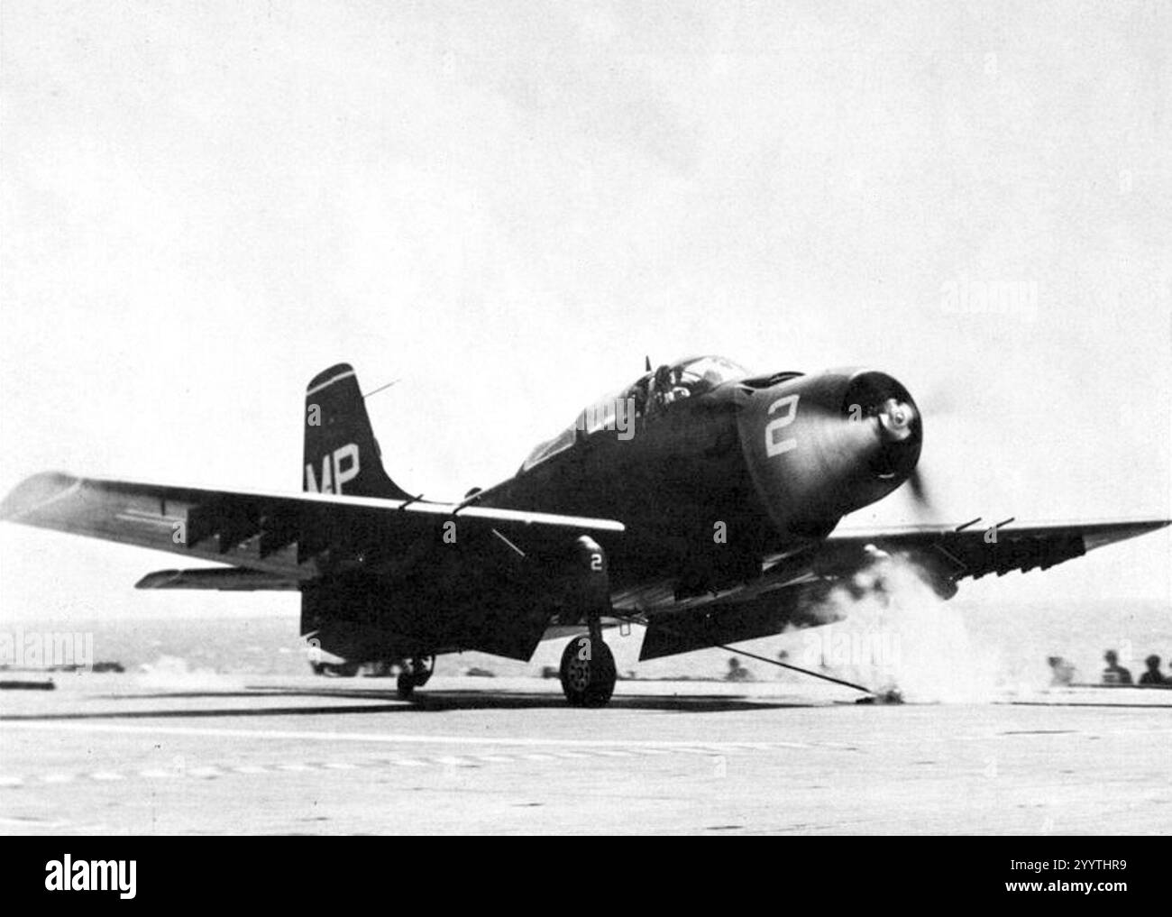 Douglas AD-5 Skyraider of VMA-331 is launched from USS Ticonderoga (CVA ...