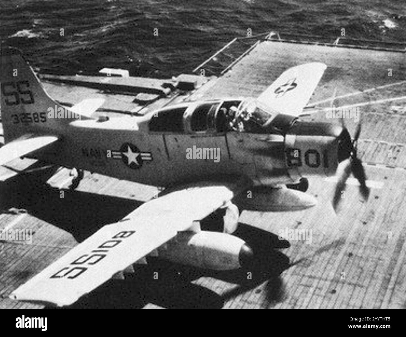 Douglas AD-5Q Skyraider VC-33, Det.33 aboard USS Intrepid (CVA-11), in ...