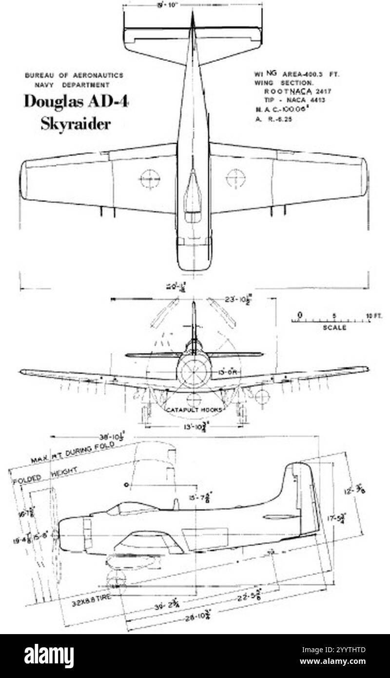Douglas AD-4 BuAer 3 side view Stock Photo - Alamy