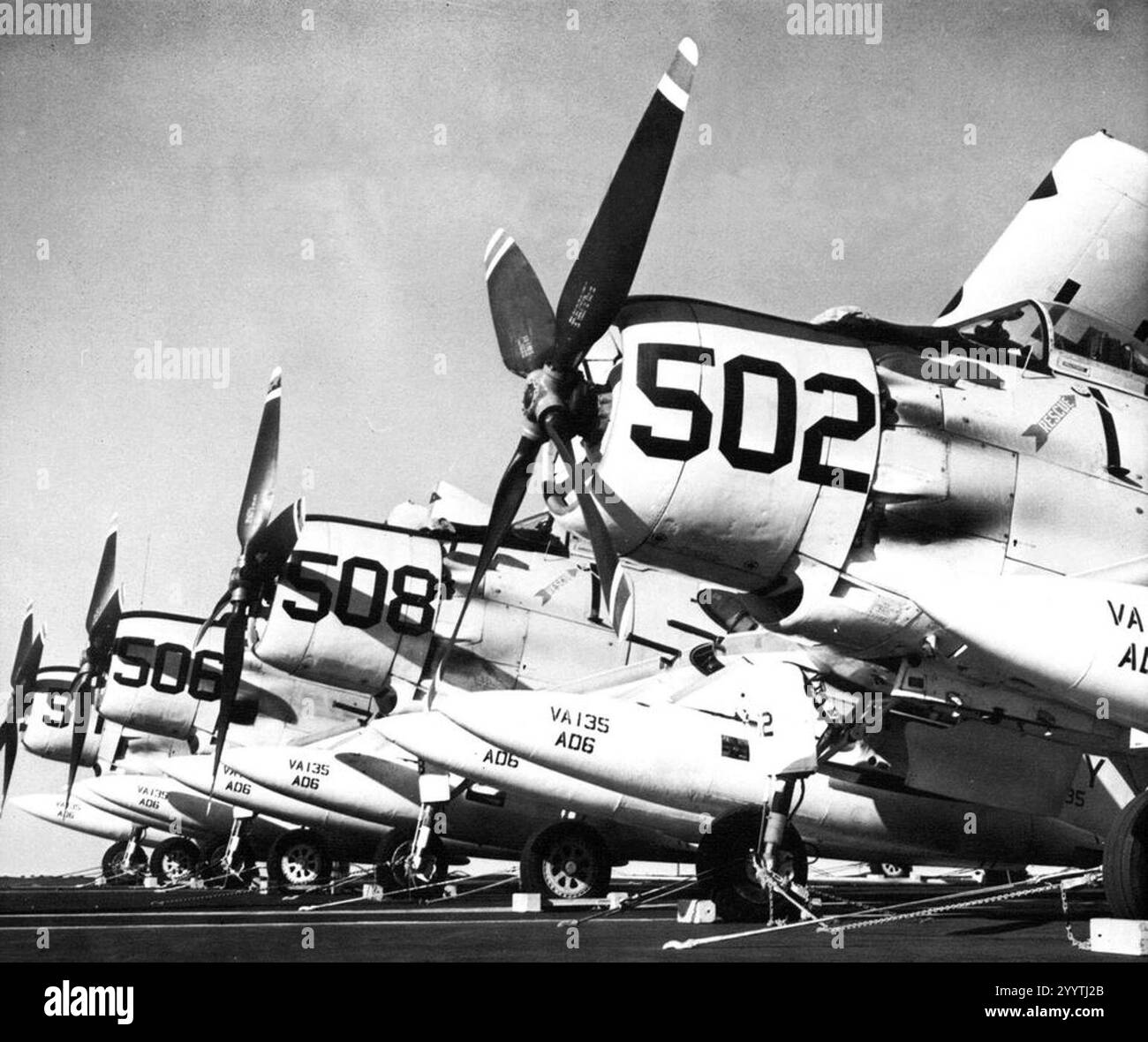 Douglas AD-6 Skyraiders of VA-135 aboard USS Constellation (CVA-64), in ...