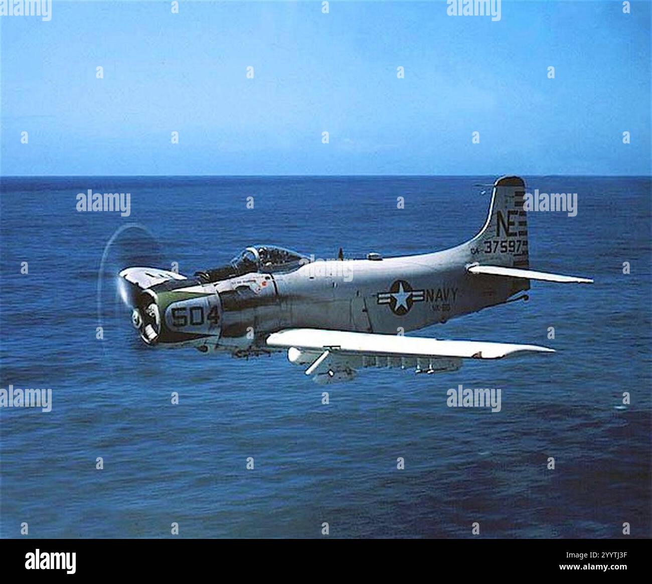 Douglas AD-6 Skyraider of VA-65 in flight in March 1958 Stock Photo - Alamy