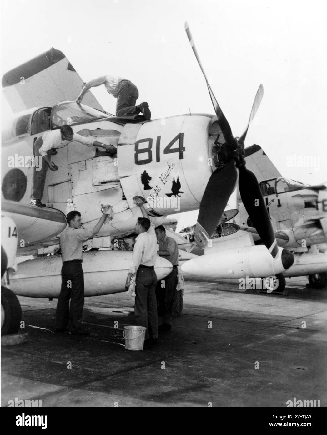 Douglas EA-1F Skyraider of VAW-33 at Naval Air Station Quonset Point ...