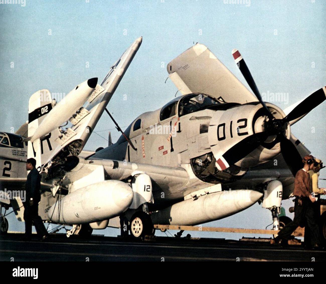 Douglas EA-1F Skyraider of VAW-13 Det.63 aboard USS Kitty Hawk (CVA-63 ...