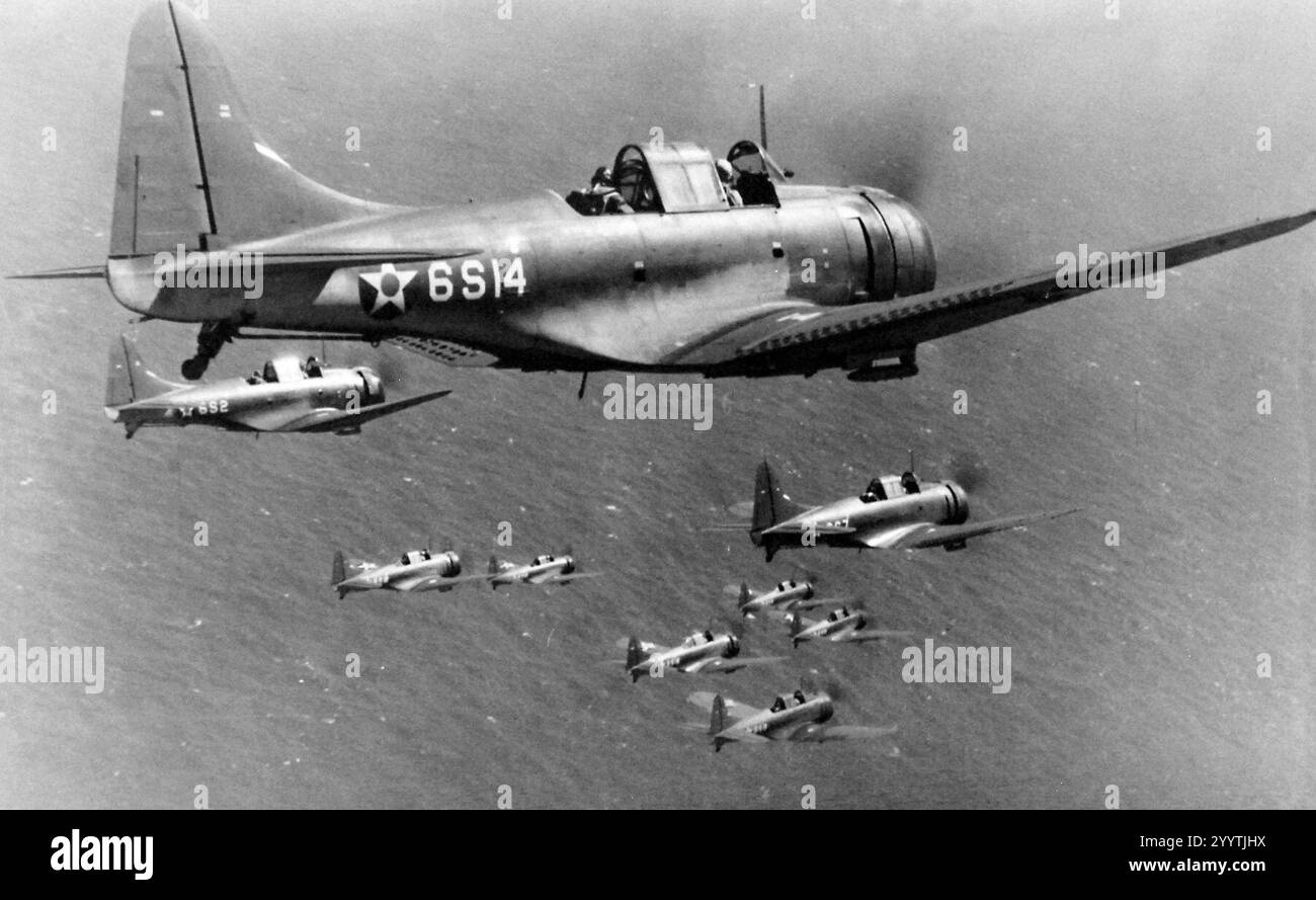 Douglas SBD-2 Dauntless of VS-6 in flight on 27 October 1941 Stock ...