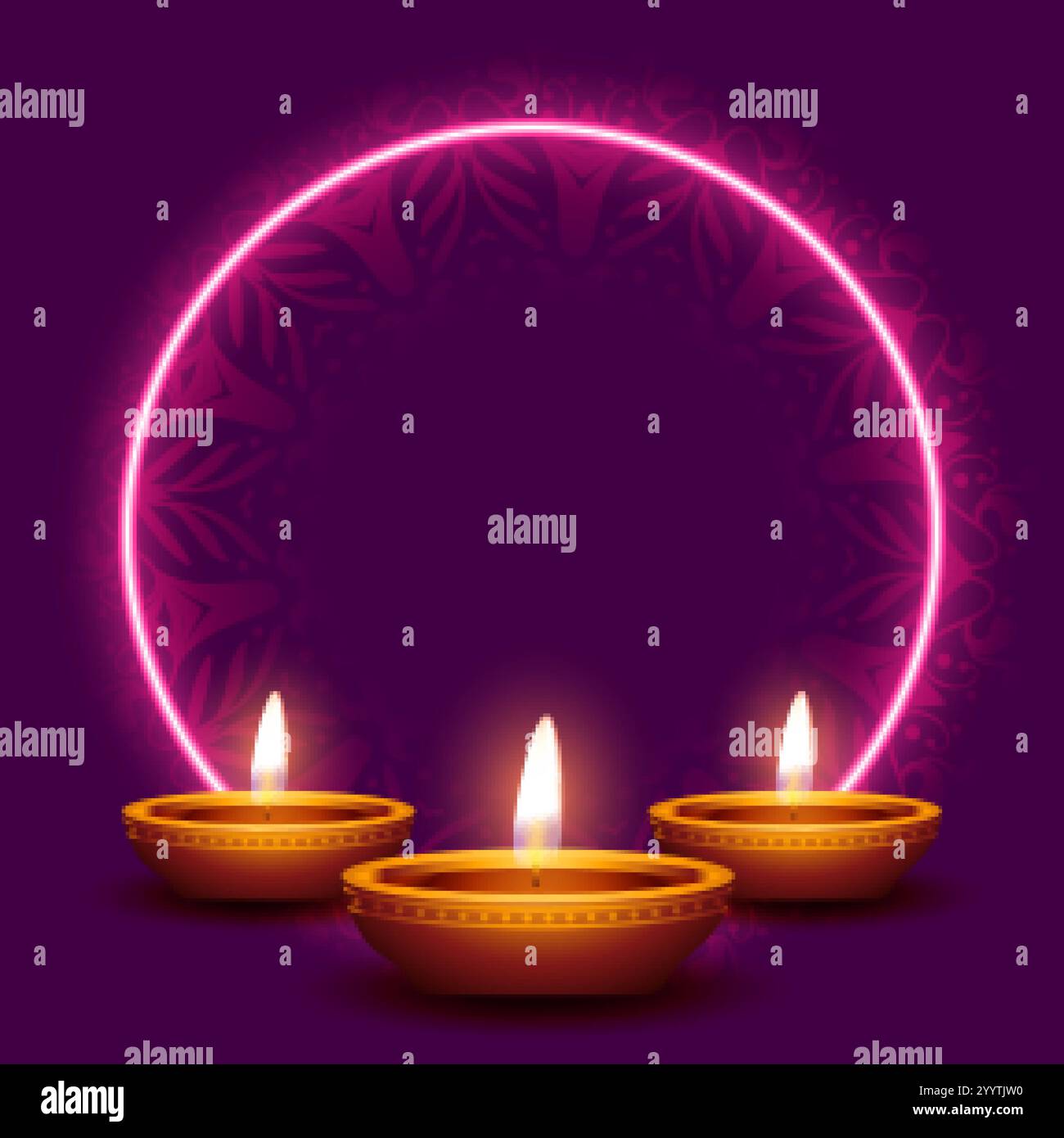 happy diwali nice card with neon frame Stock Vector Image & Art - Alamy