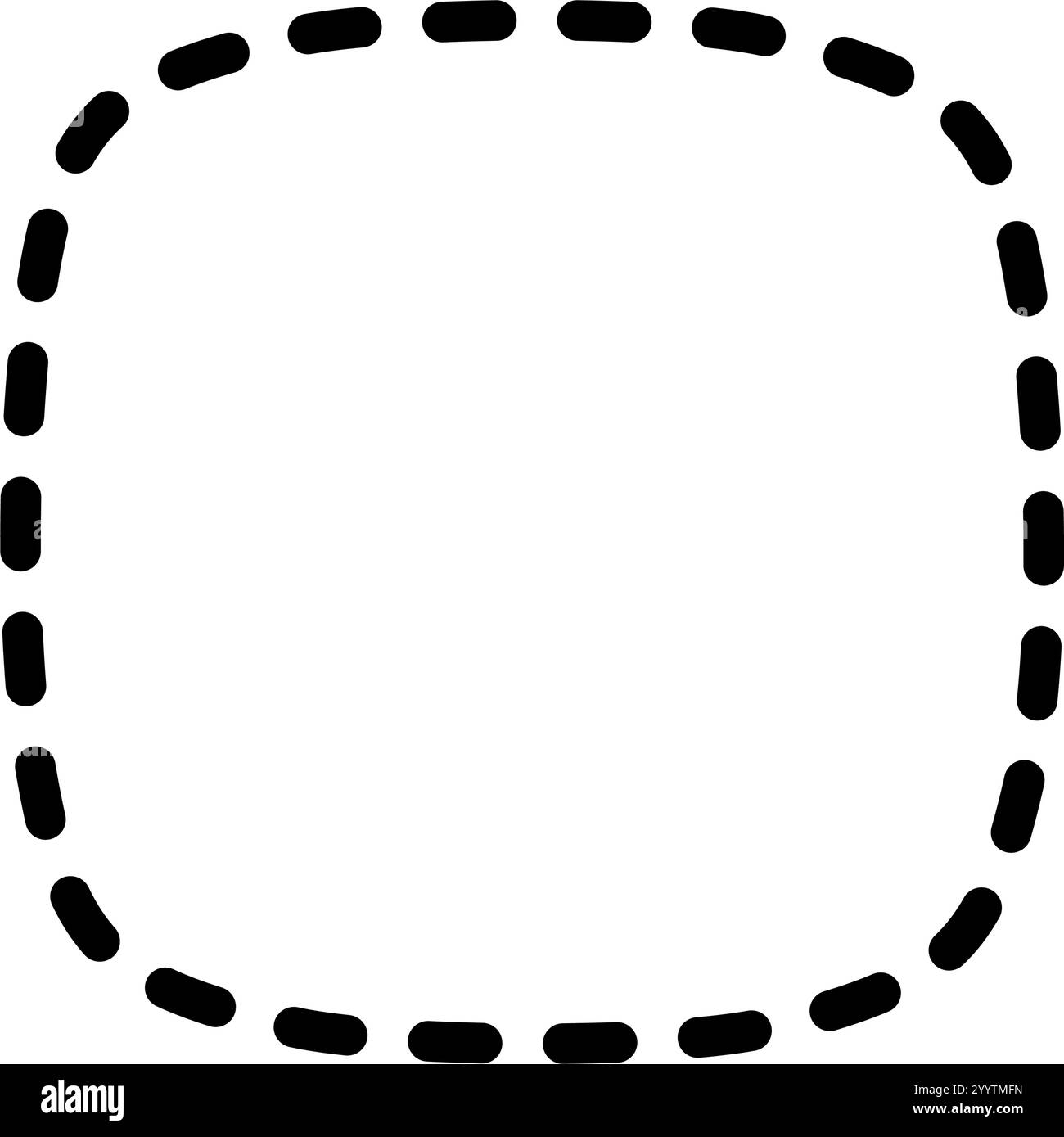 Dashed squircle or square with rounded borders. Simple geometric shape ...