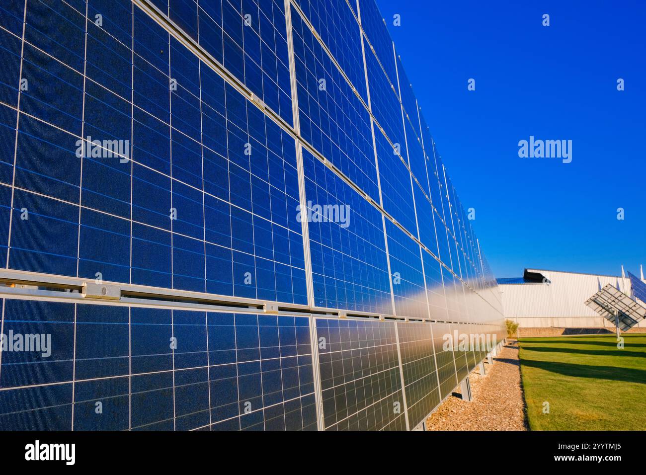 Solar Panel Installation Under Clear Blue Sky.Green energy concept ...
