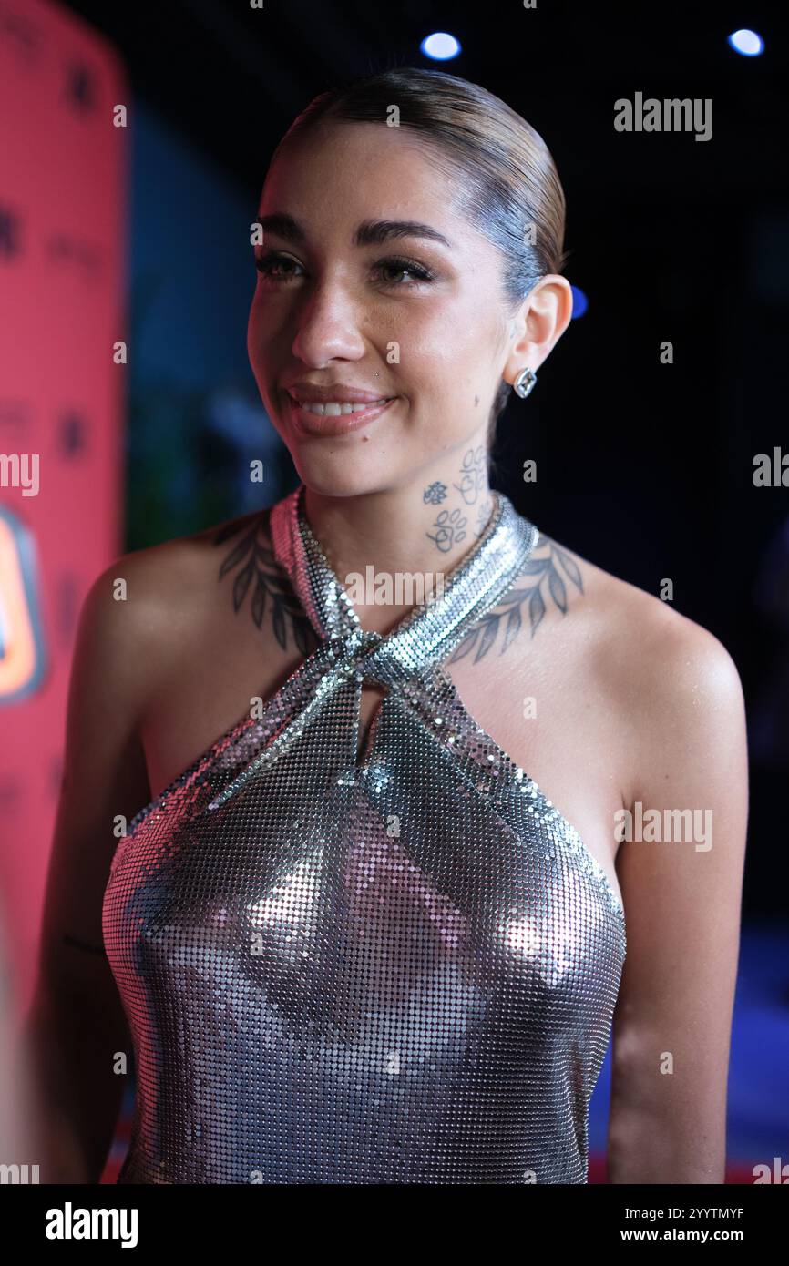 Argentinian singer Maria Becerra attends to the presentation of Xti New ...