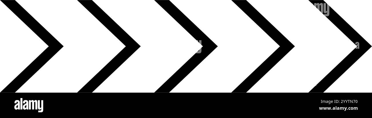 Black chevron arrows. Repeated V-shaped stripes. Motion, orientation ...
