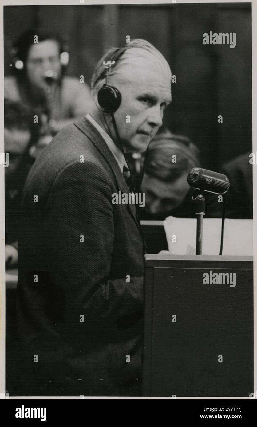 Dr. Ernst Escher, witness for the prosecution, Judges' Trial Stock ...