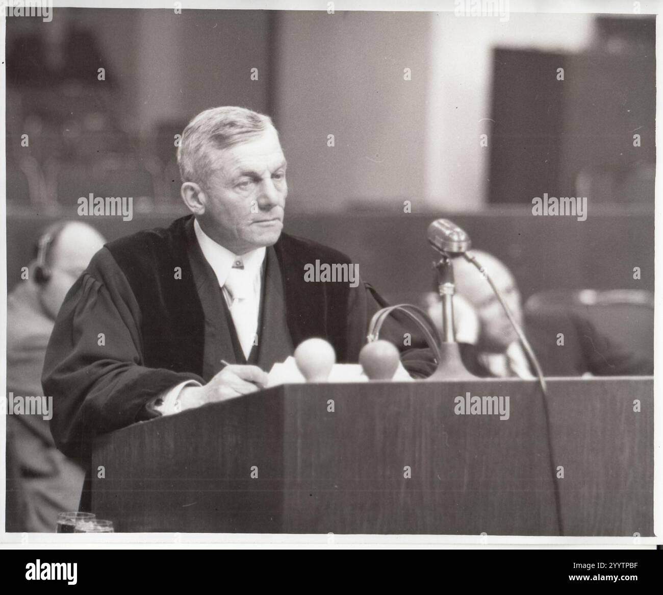 Dr. Hans Marx at lectern, Doctors' Trial Stock Photo - Alamy