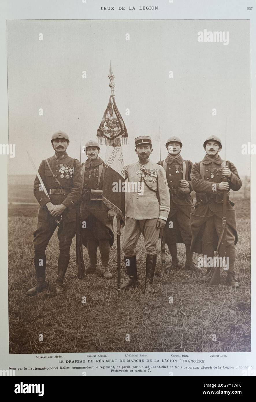 Drapeau du Régiment de marche de la Légion étrangère (RMLE) en 1918 ...