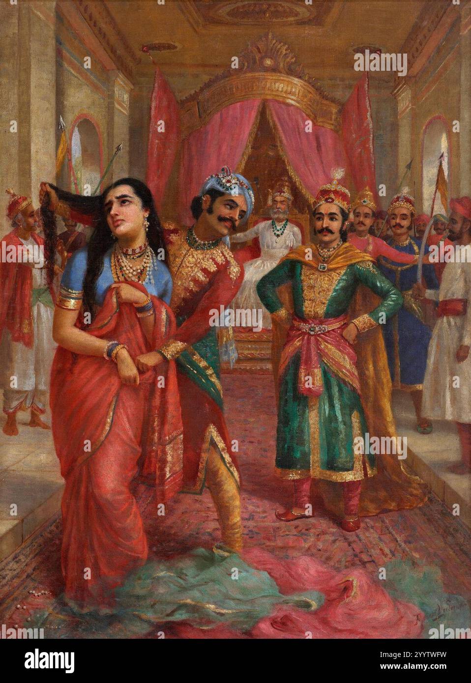 Draupadi Vastraharan, Raja Ravi Varma Stock Photo - Alamy