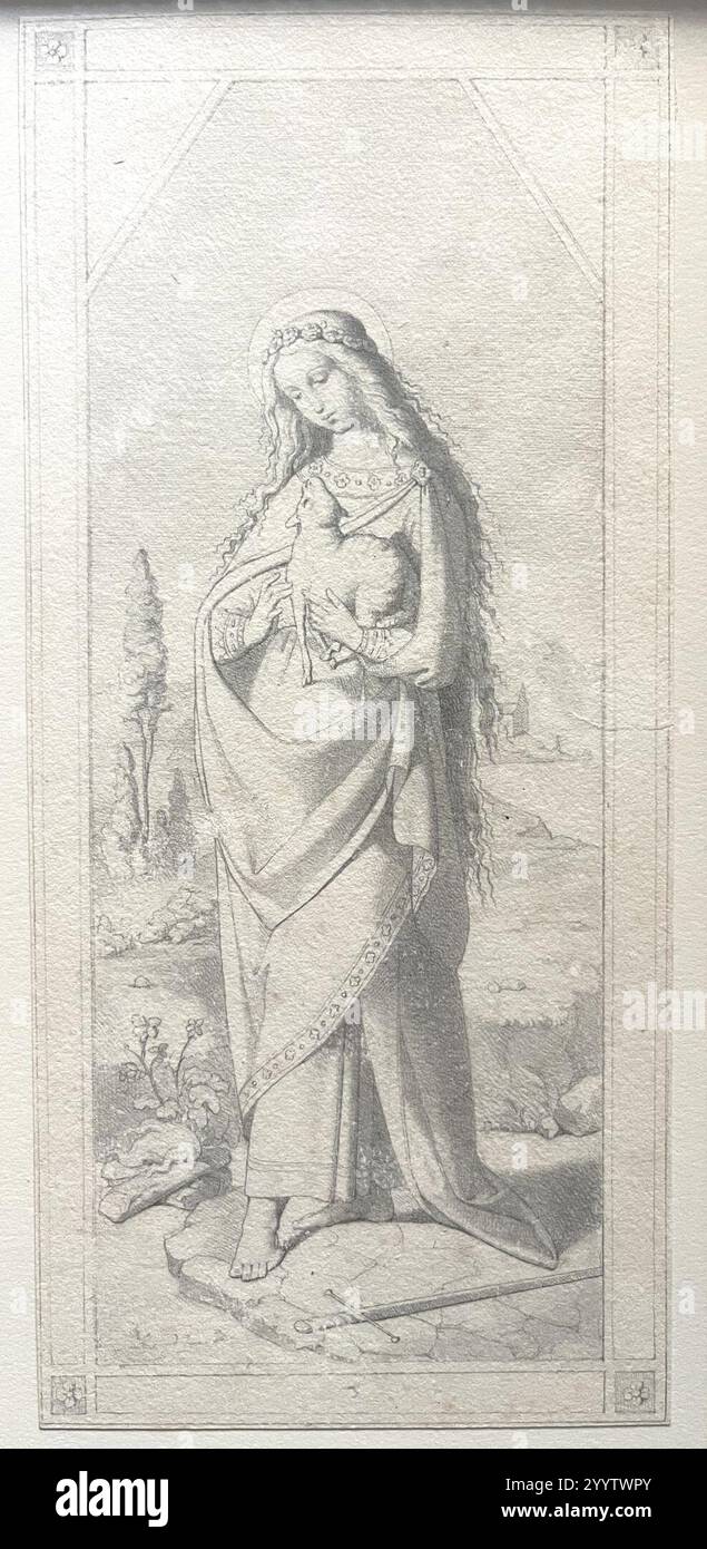 Drawing by Johann Overbeck of St. Agnes, became a published etching one ...