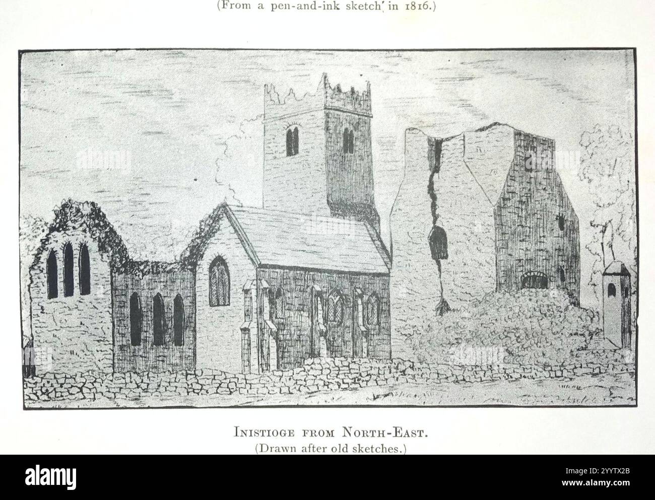 Drawing of Inistioge Priory in 1816 Stock Photo - Alamy
