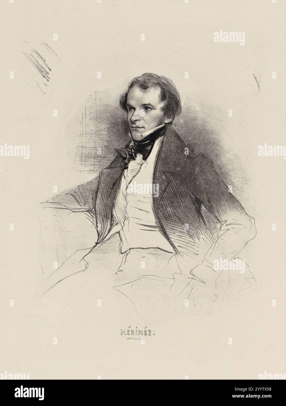 Drawing of Prosper Mérimée Stock Photo - Alamy