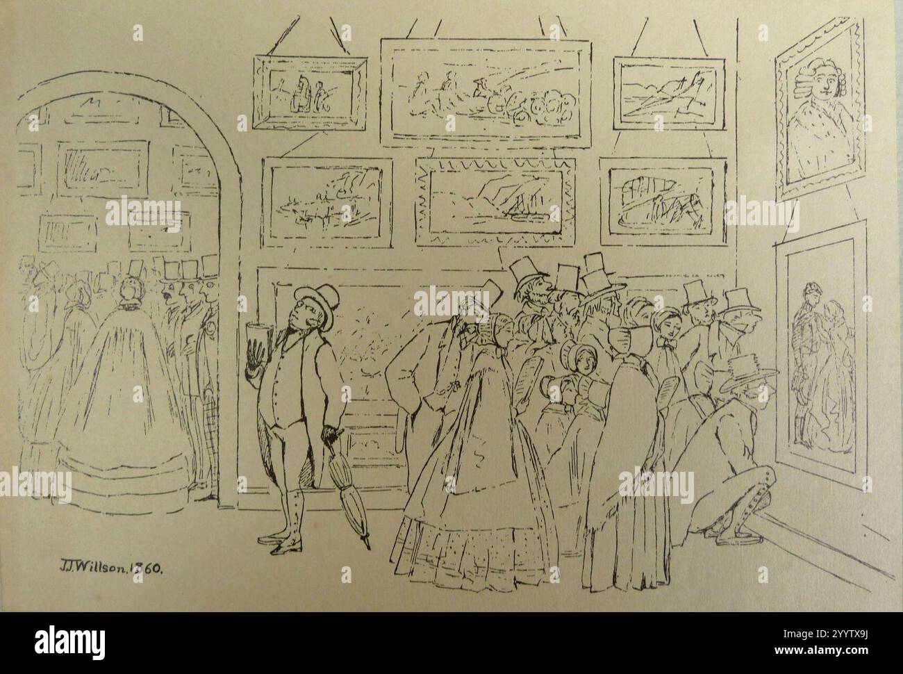 Drawings of Quakers by J J Willson - 7 Stock Photo - Alamy