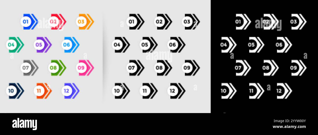 directional numbered buller points set Stock Vector Image & Art - Alamy