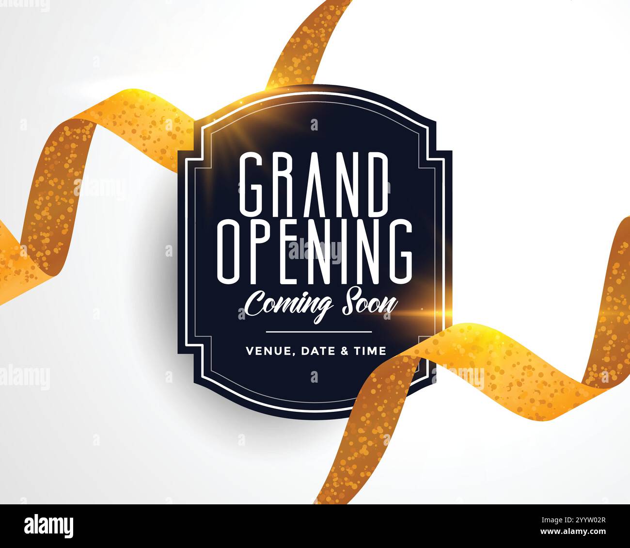 nice grand opening golden ribbon card template Stock Vector Image & Art ...