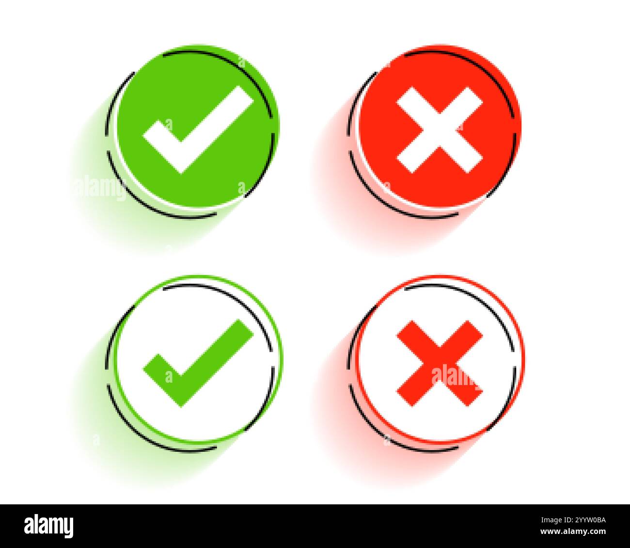 Set round correct incorrect hi-res stock photography and images - Alamy