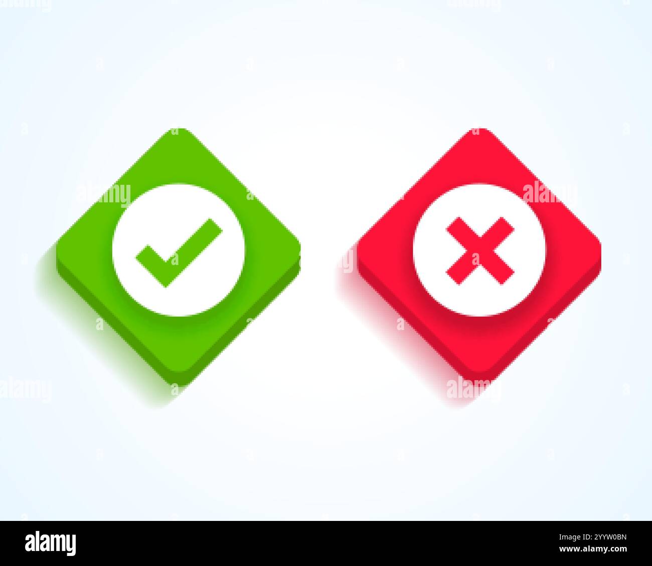 green check mark and red cross buttons Stock Vector Image & Art - Alamy