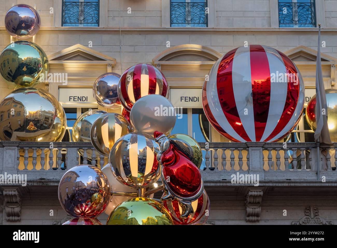 Christmas lights illuminate the shopping streets in the city center of ...