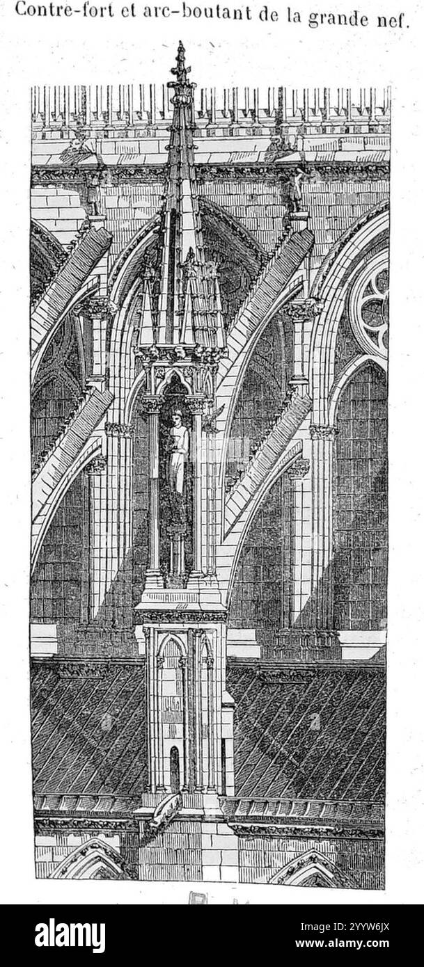 DRM 161 Contrefort arc boutant cathedrale reims 1108969 Stock Photo - Alamy