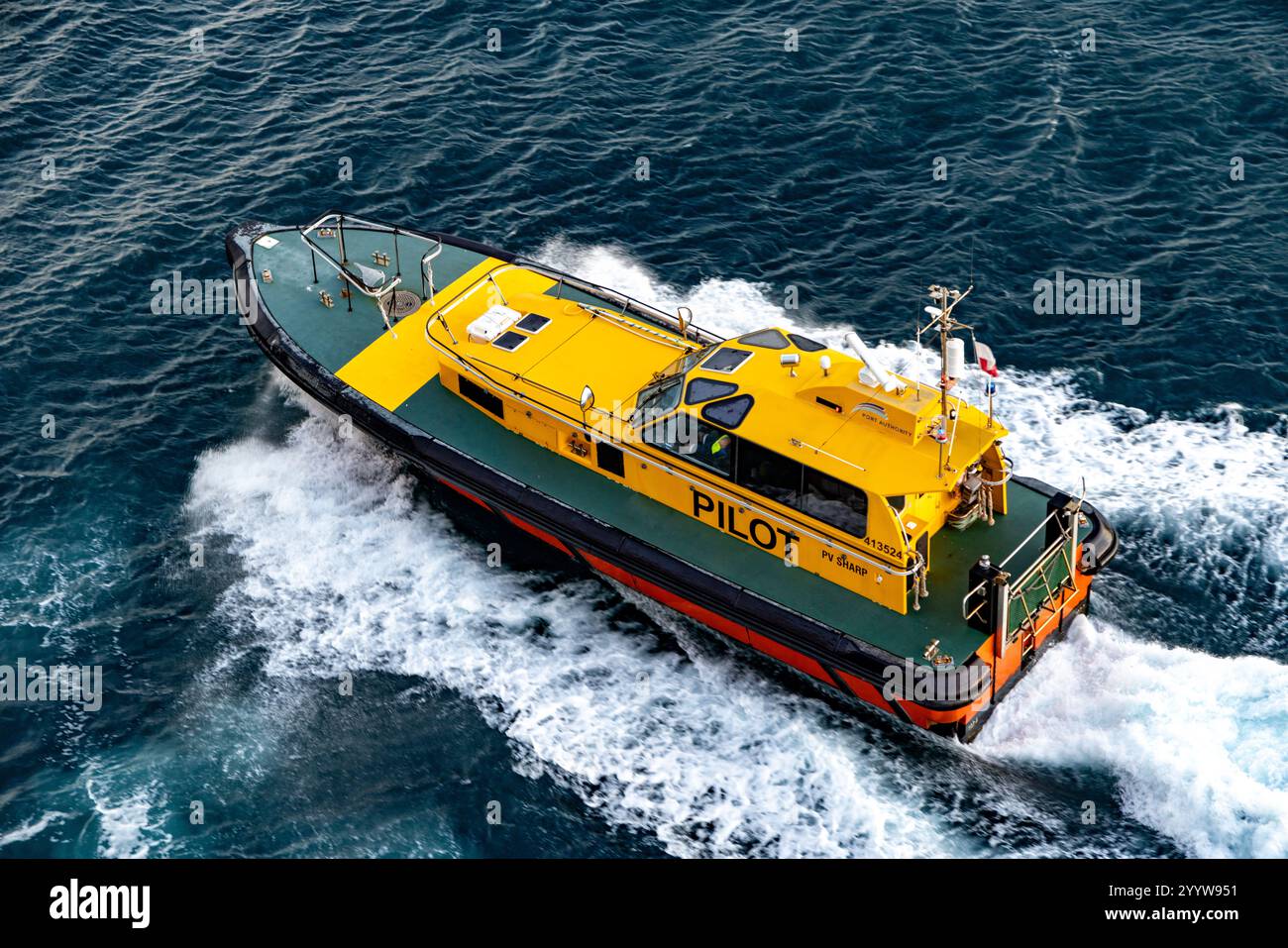 Aerial view of Pilot boat on Sydney harbor,NSW,Australia Stock Photo ...