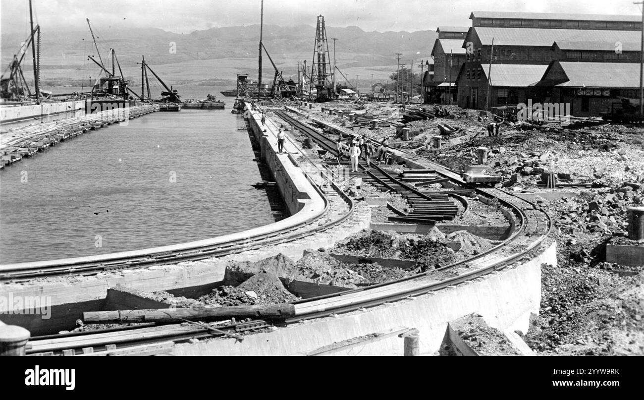 Dry Dock Number 1 at the U.S. Naval Station Pearl Harbor under ...