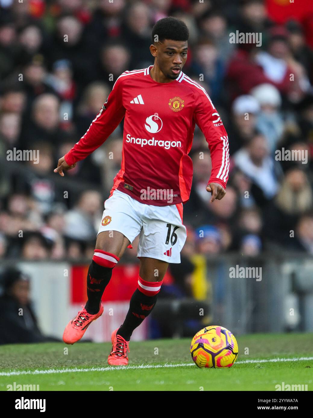 Amad Diallo of Manchester United makes a break with the ball during the ...