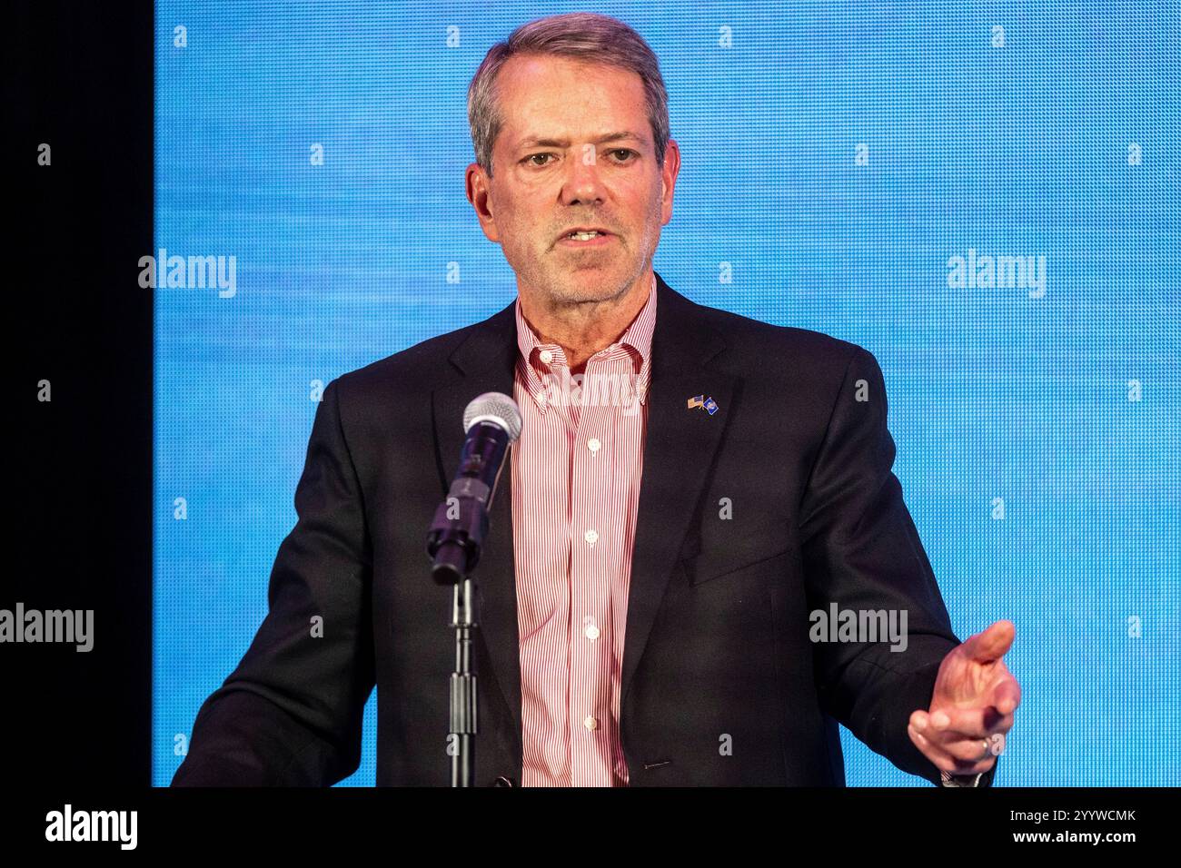 FILE - Nebraska Gov. Jim Pillen speaks during the Republican election ...