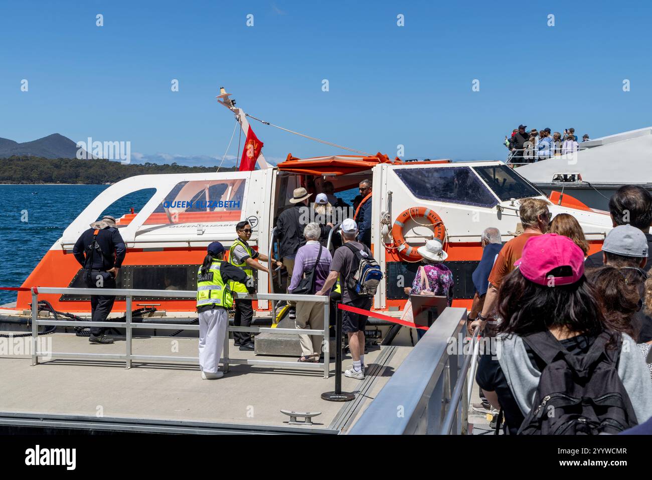 Queen Elizabeth cruise ship passengers board tender boats after ...