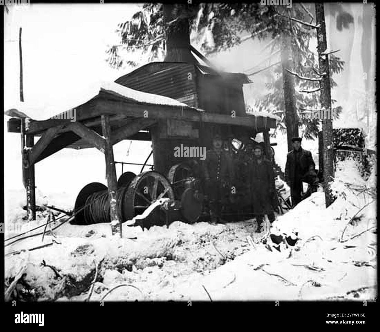 Dunfey engine and crew in the snow, including possibly a Sikh amongst ...