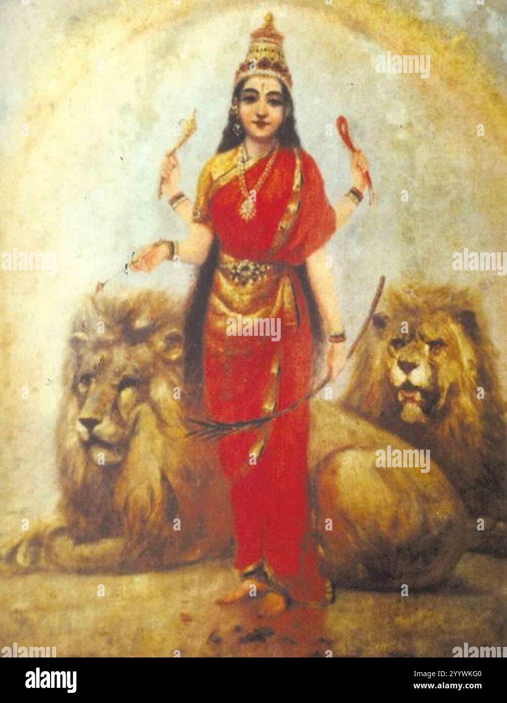 Durga by Raja Ravi Varma Stock Photo - Alamy