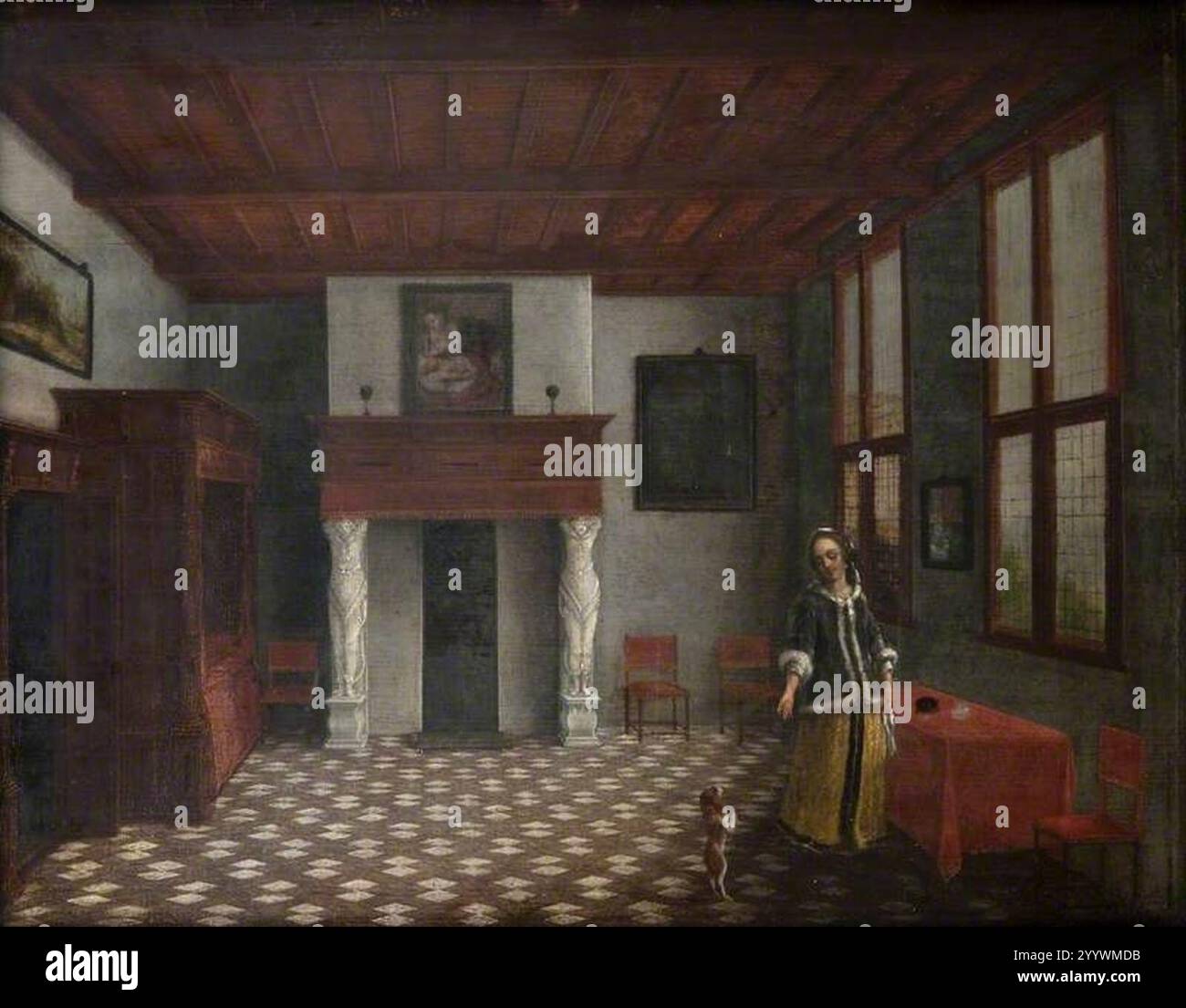 Dutch School - Interior of a Living Room, 377 Stock Photo - Alamy