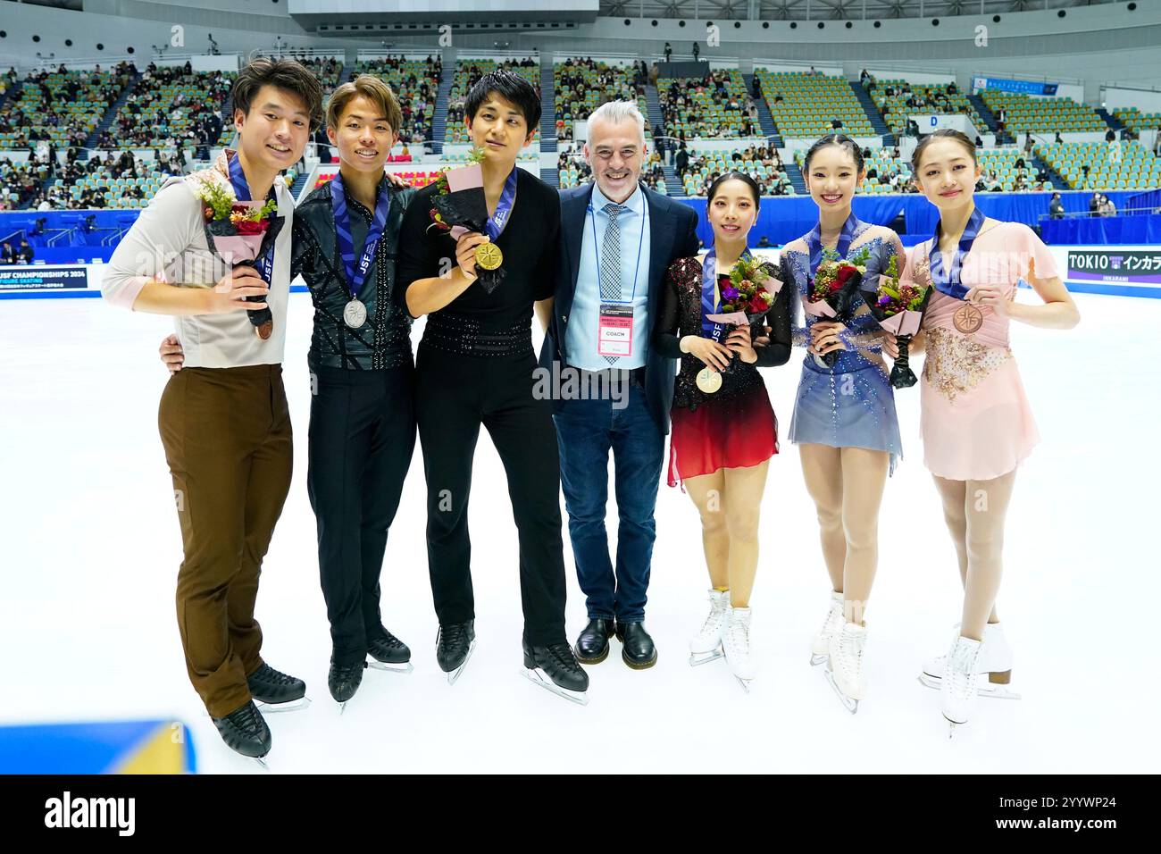 Towa Pharmaceutical RACTAB Dome, Osaka, Japan. 22nd Dec, 2024. (L-R ...