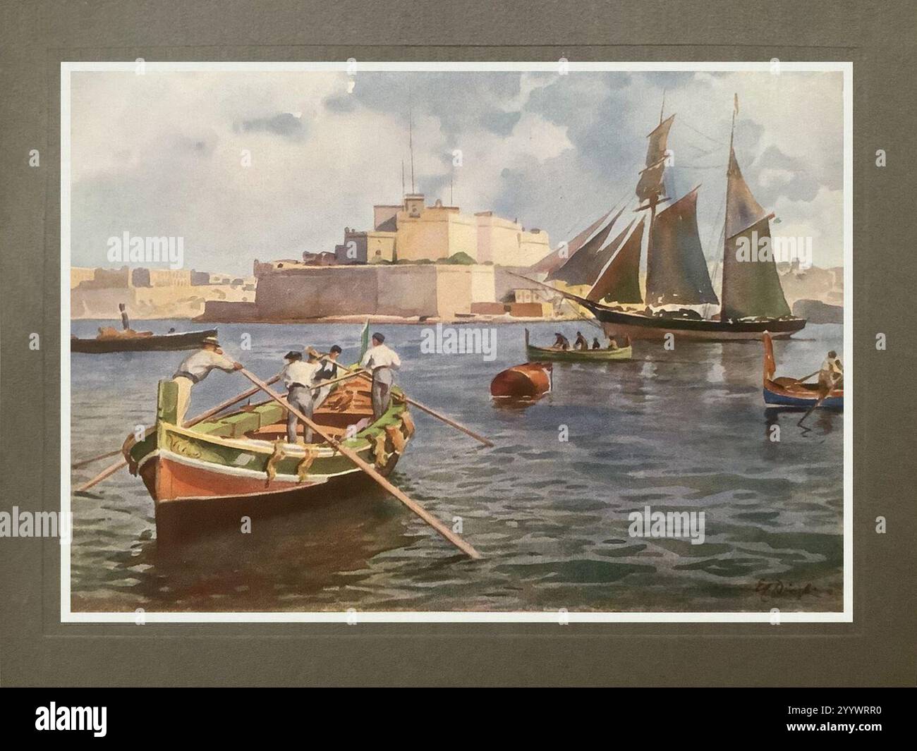 E. Caruana Dingli, Fort St. Angelo Stock Photo - Alamy