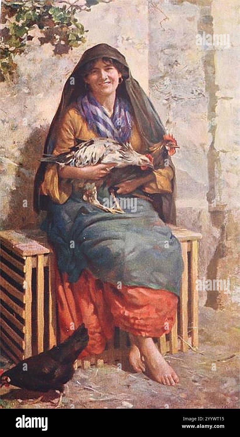 E. Caruana Dingli, The chicken hawker Stock Photo - Alamy