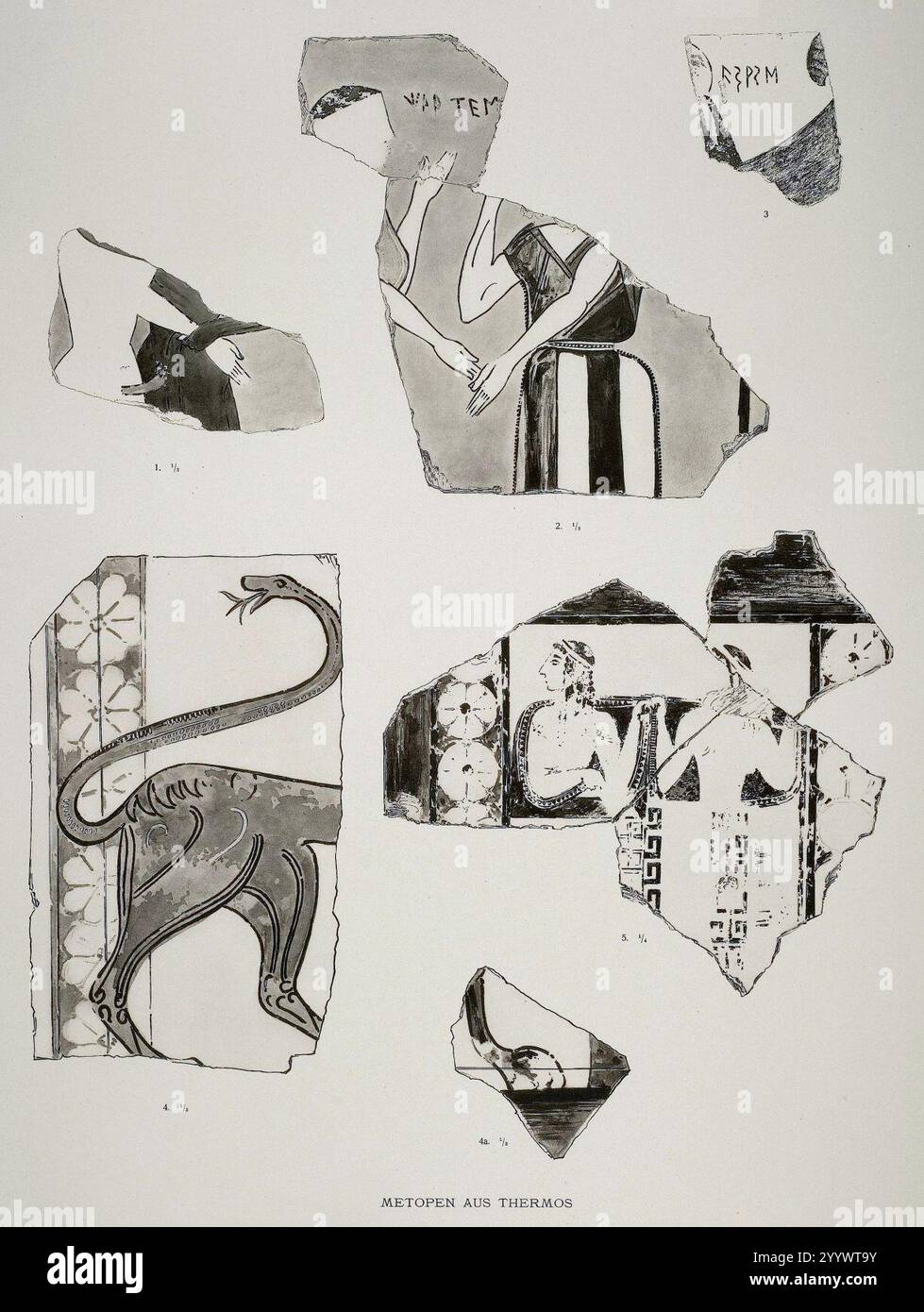 E. Gilliéron, Thermon metope fragments (Antike Denkmäler II, pl 52A ...