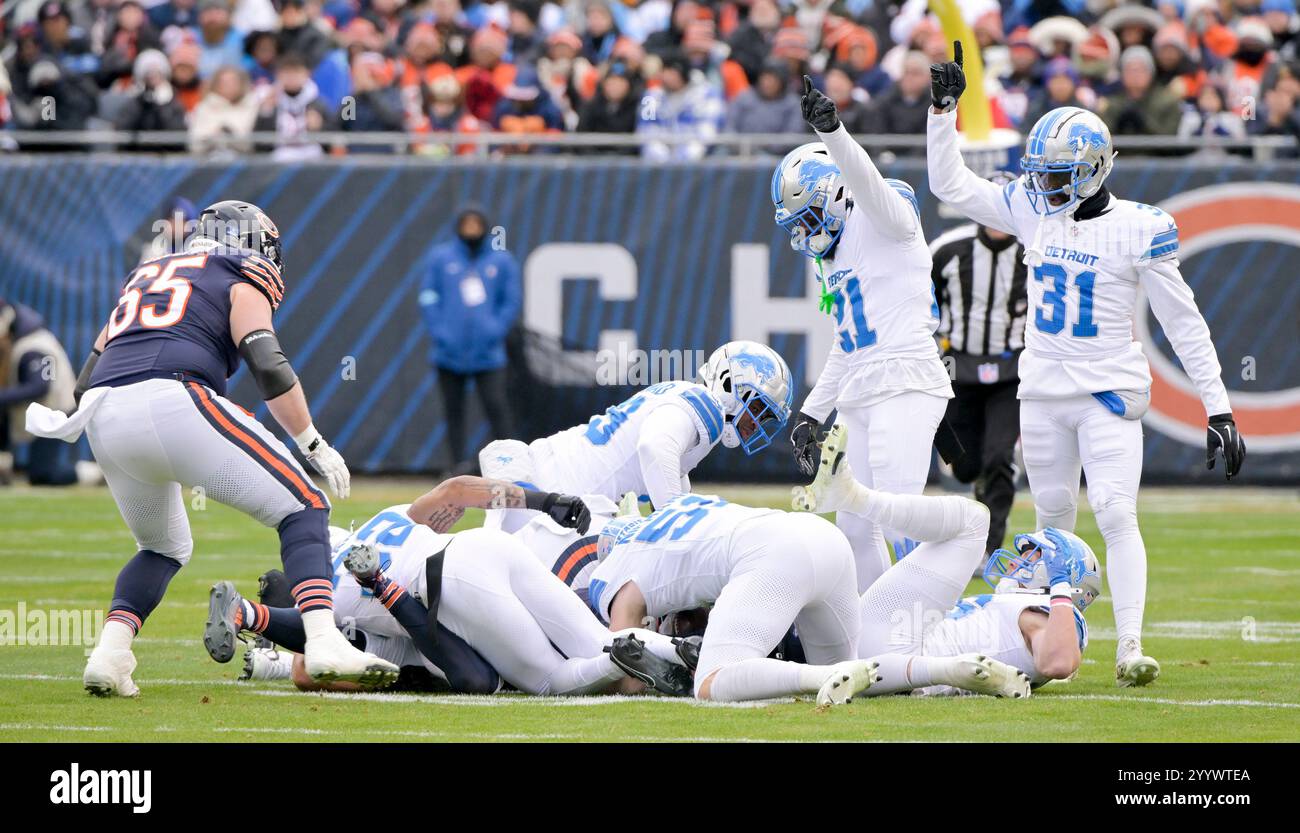 Chicago, United States. 22nd Dec, 2024. The Detroit Lions signal a ...