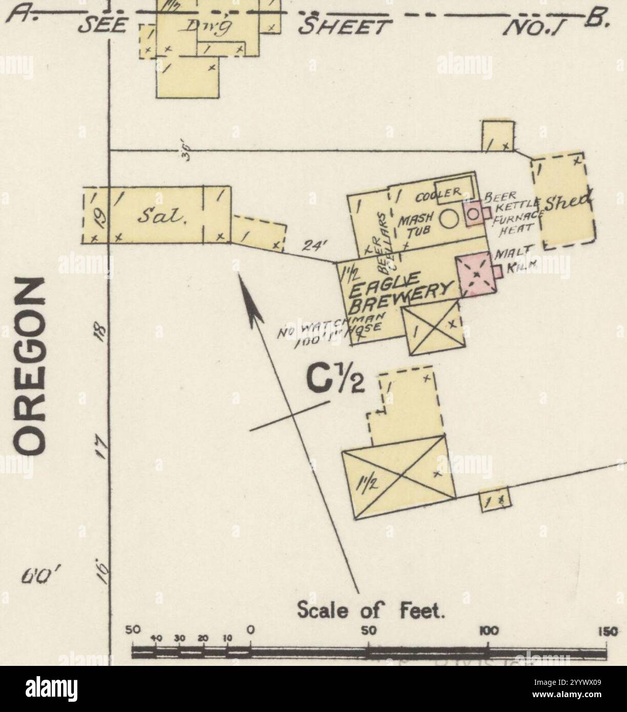 Eagle Brewery 1888 map - from, Sanborn Fire Insurance Map from ...