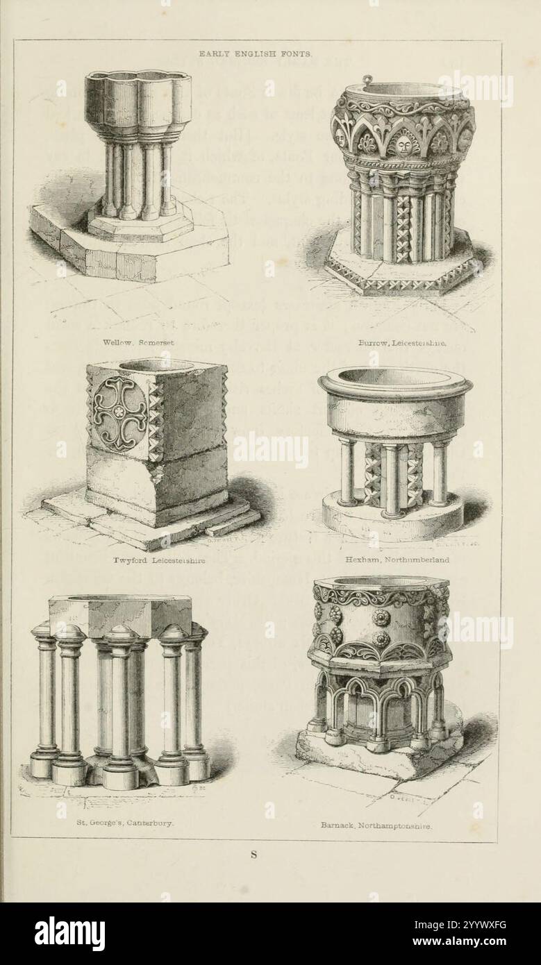 Early English Fonts stylesofarchitec00rick 0211 Stock Photo - Alamy