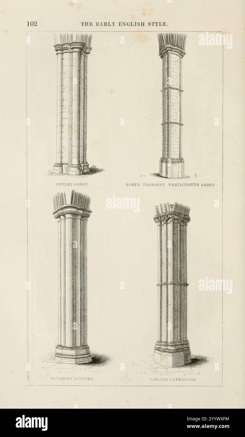 Early English Piers stylesofarchitec00rick 0178 Stock Photo - Alamy