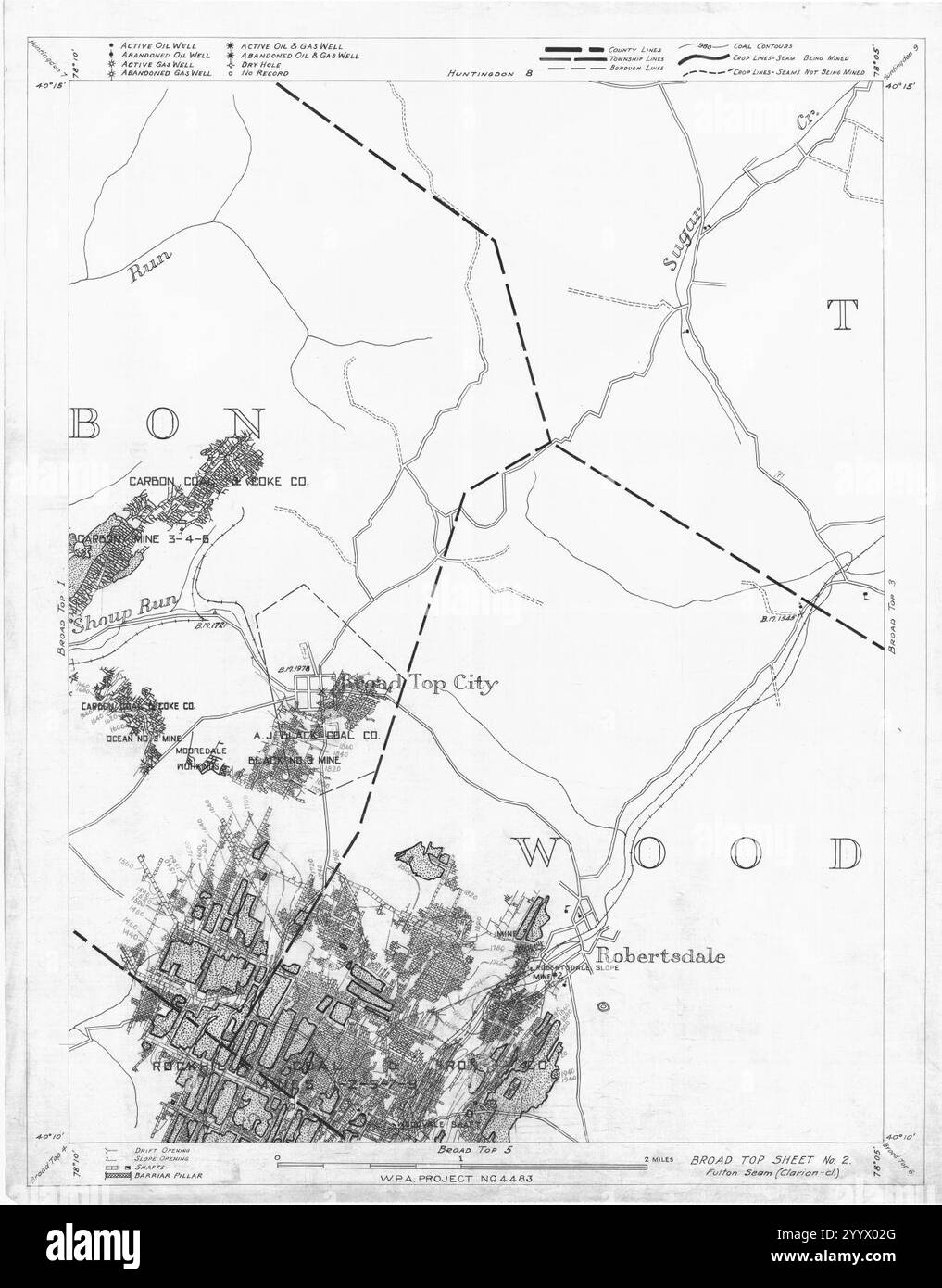 East Broad Top Coal Mines Map Stock Photo - Alamy